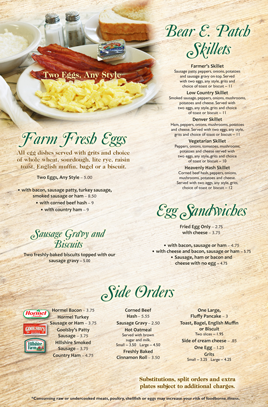 Beare-E-Patch Cafe - Browse Menus